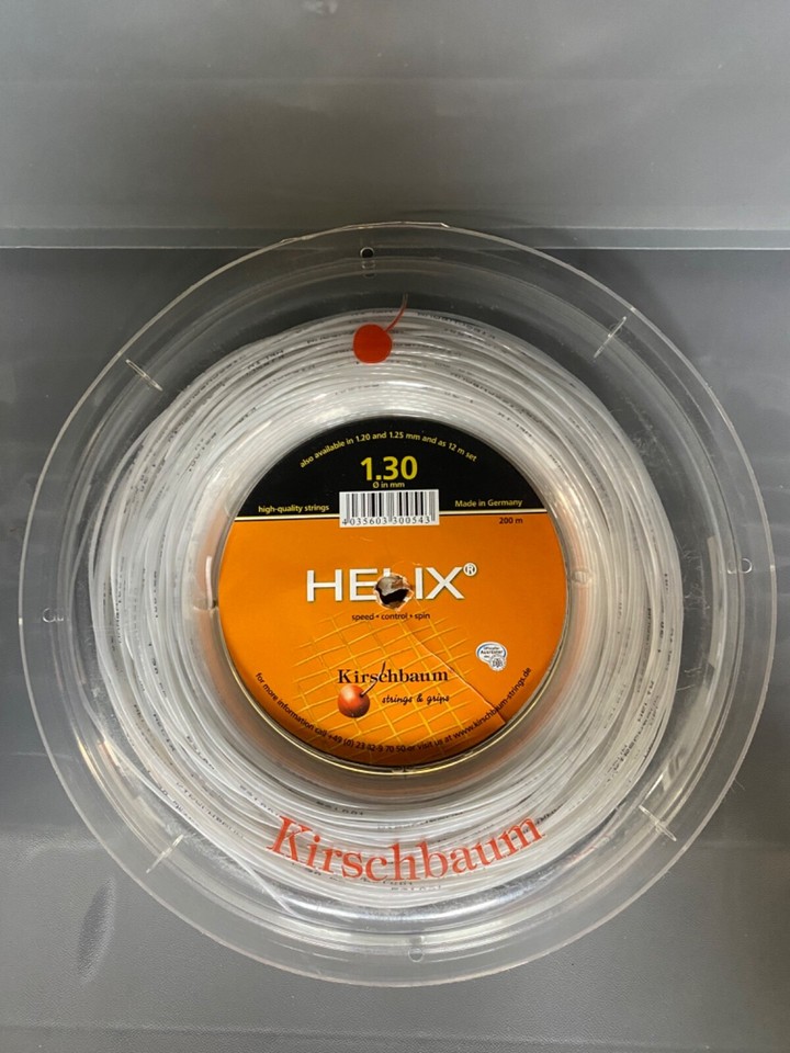 Kirschbaum HELIX 16 Gauge 1.30mm 200m/660ft Tennis String Reel in Pearl ...