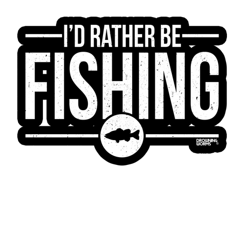 2 x Car Stickers Fishing id rather be Decal Truck Bumper Laptop Window ...