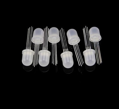 50 pcs PL9823 F5 5mm RGB LED round P9823 chipset inside Full color LED ...