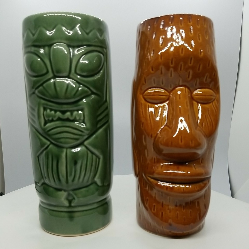 Set of 3 Vintage Tiki Mugs Hawaiian Polynesian Island Barware DW114 ...