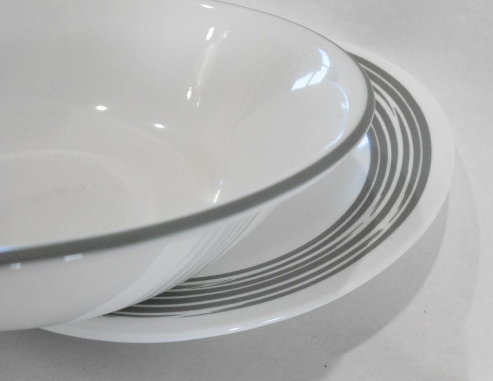 ️ Corelle SILVER BRUSHED STROKES 1-Qt SERVING BOWL Vegetable 8.5" Soft ...
