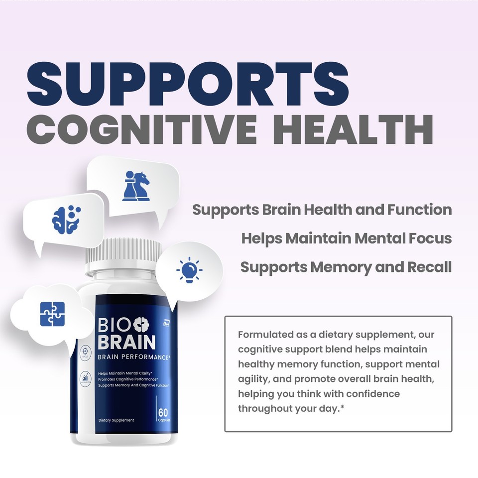 (3 Pack) Bio Brain Supplement Capsules – BioBrain Natural Blend Memory ...
