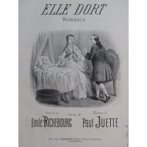 JUETTE Paul Elle Dort Chant Piano ca1875 | eBay