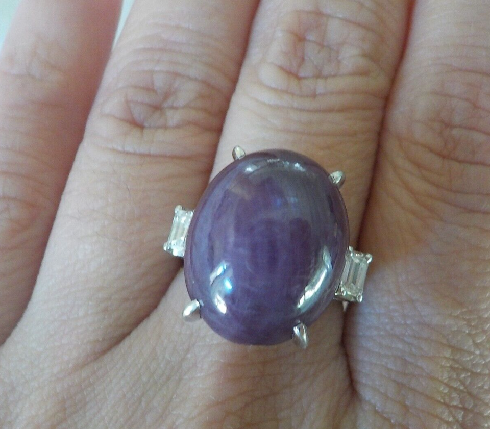 Heavy Platinum Cherry Pink Star Ruby Diamond Ring - 12.17 gms, Sz 6.25, 10.24 ct | eBay