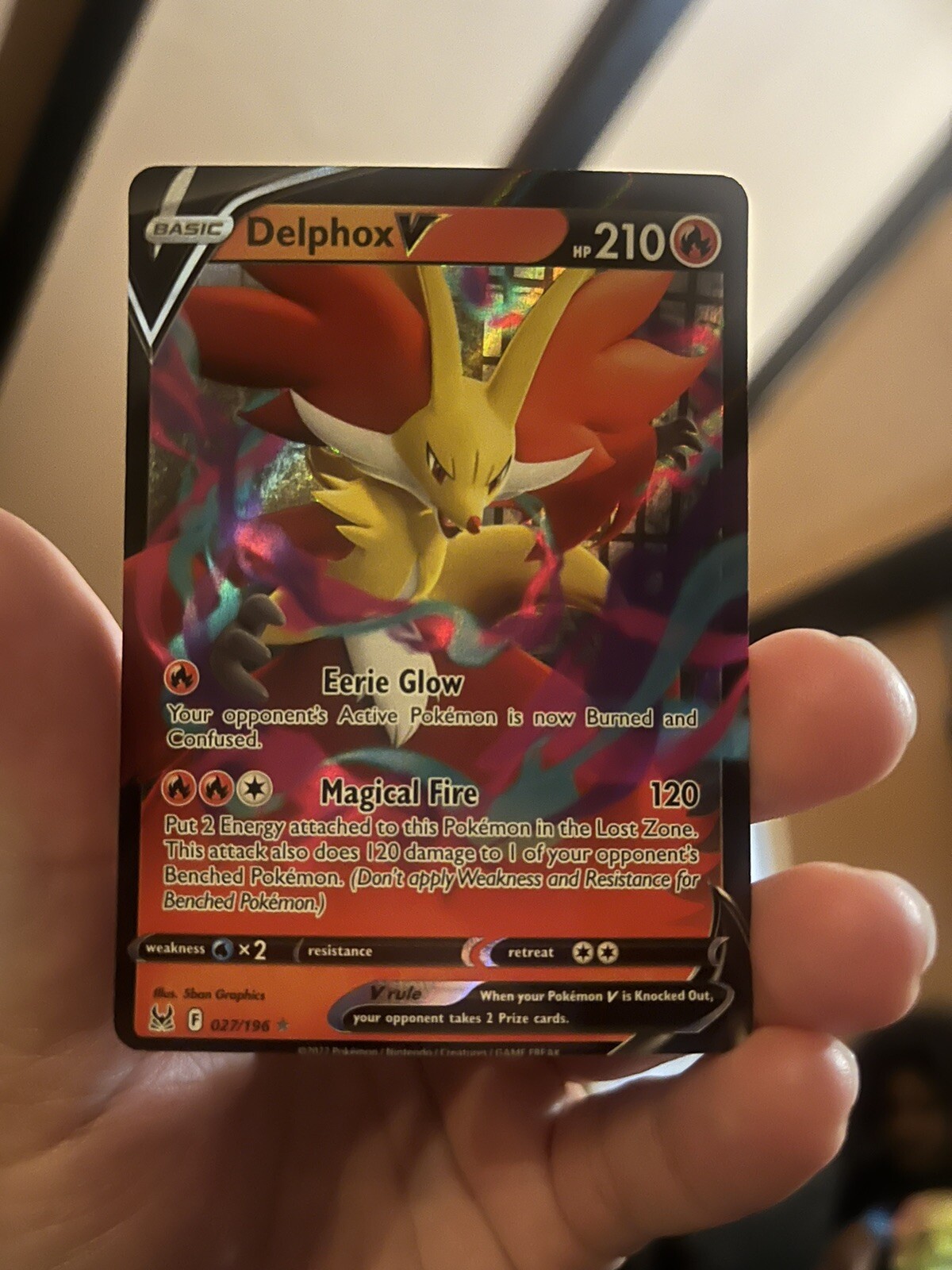 Pokemon Lost Origin Delphox V 027/196 Miscut Card | eBay