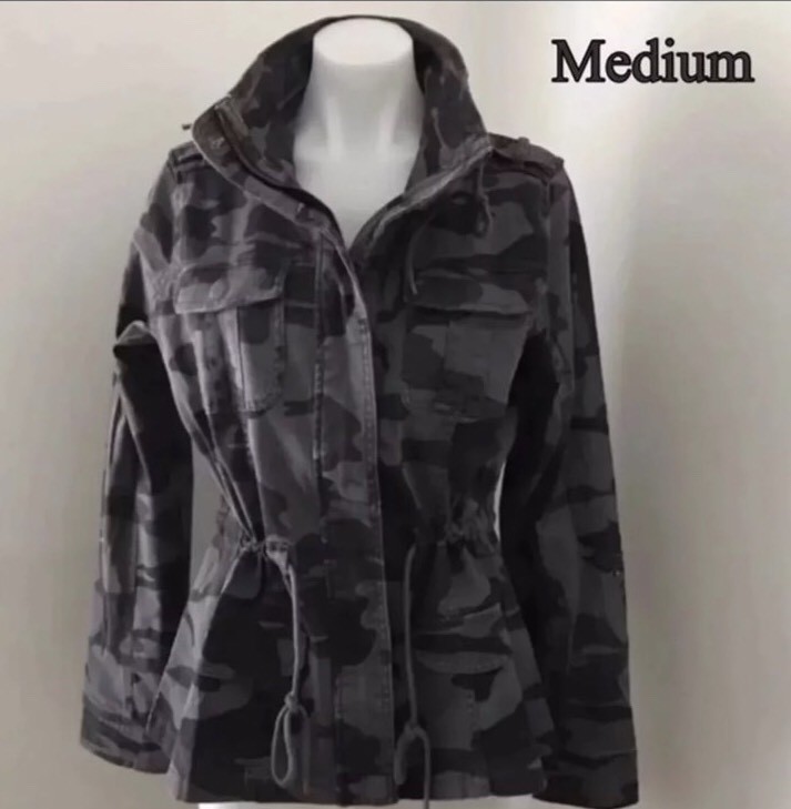 NWTS American Rag Women’s Camouflage-Print Utility Jacket In Gray/Black ...