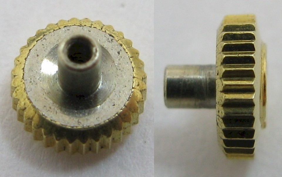 NEW Cyma Genuine crown in yellow gold plated, diameter 4.1 mm, tap 10 ...