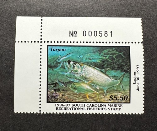 1996 SOUTH CAROLINA Plate# - Marine Recreational Fisheries Saltwater ...