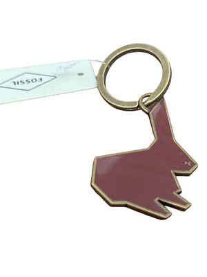 Fossil Mikel Key Fob/Key Ring- BUNNY RABBIT -brownish red-dark gold ...
