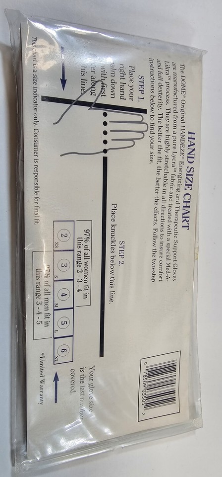 Original Handeze Therapeutic Support Glove - Size 5 Large - 2 Gloves ...