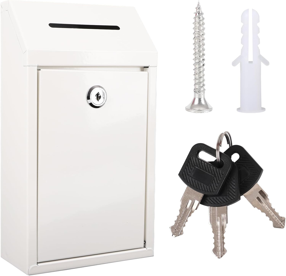 Metal Donation Box with Lock Ballot Box Drop Box with Lock Suggestion ...