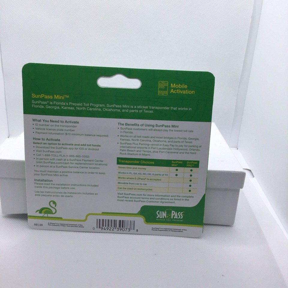 New Sunpass Mini Sticker Transponder Pre-paid Toll Program Florida ...