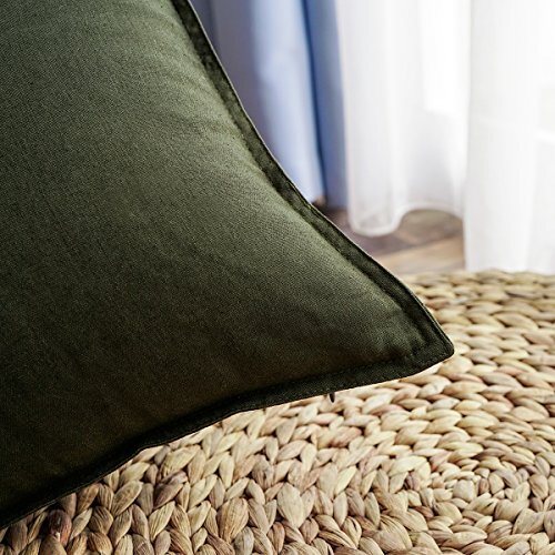 Pack of 2 24 x 24 Inch Cotton Linen Soft Soild 24＂x24＂2 pack Olive ...