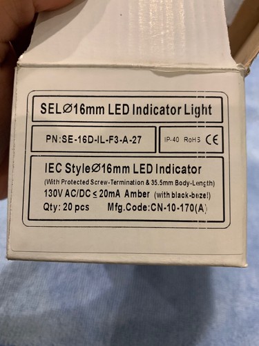 SEL 16mm LED Indicator Light Amber SE-16D-IL-F3-A-27 Lot Of 71 | eBay