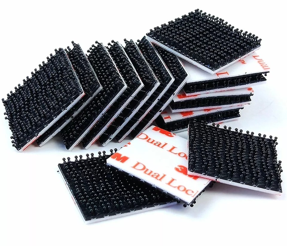 10 x Black 3M DUAL LOCK PADS, self adhesive HEAVY DUTY SJ3550 tape ...