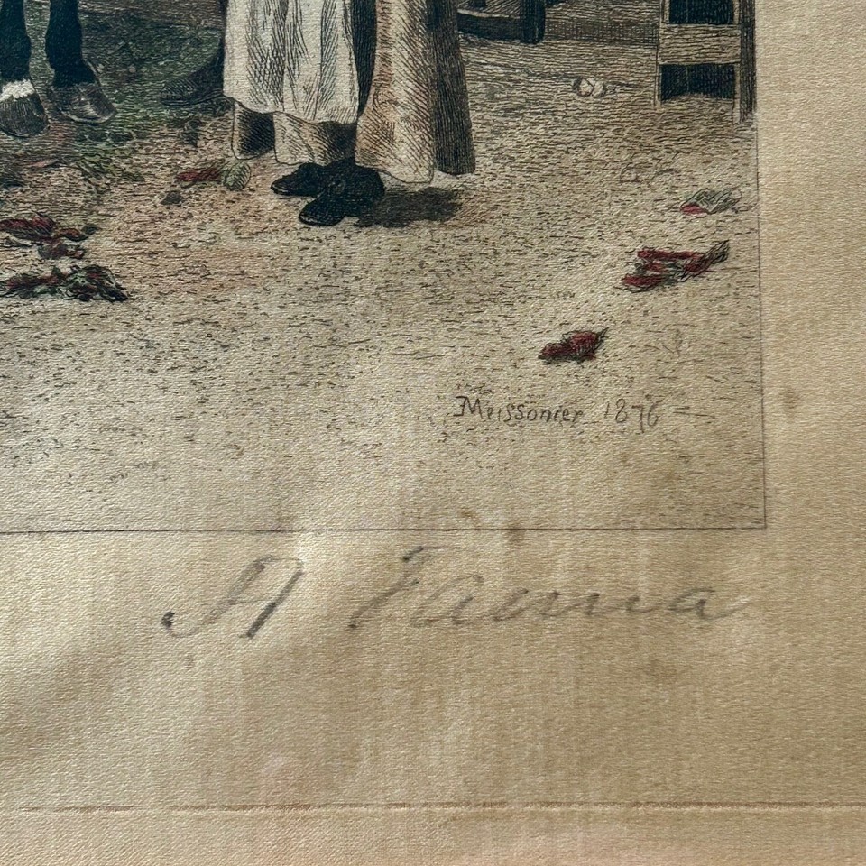 Meissonier's Remarque Proof Silk Etching The Halt • 1876 Engraved by A ...