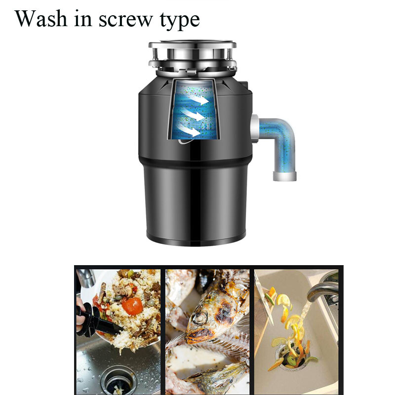 220V 1400ml Kitchen Food Waste Disposer Processor Garbage Disposal ...