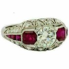 2Ct Lab-Created Diamond & Ruby Perfect Wedding Ring 14K White Gold Fn ...