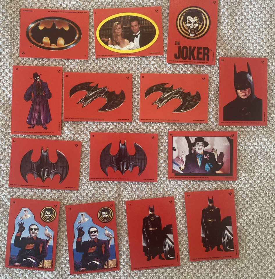 1989 Topps Batman Series 1 Movie Trading Cards Complete w/ Stickers Not ...