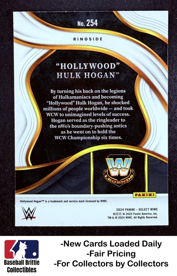 2024 Panini Select WWE #254 Hollywood Hulk Hogan Ringside SP NWO | eBay