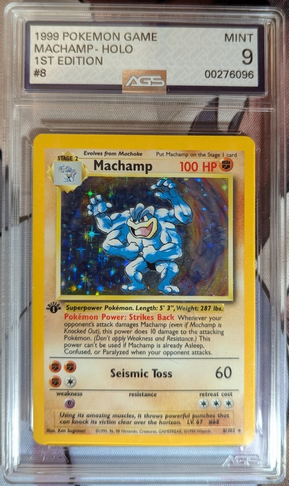 AGS 9 - Machamp #8 - Base Set '99 - 1st Edition Holo | eBay