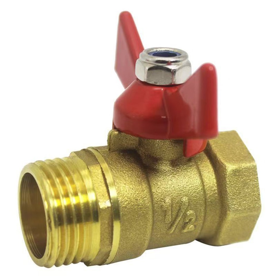 Brass Ball Valve 1 2 Inch with Red Wing Handle for Car Wash For Water ...