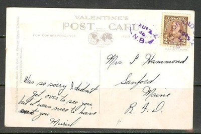 CANADA GRAND BAY NB 1935 PURPLE SPLIT CIRCLE DRY DOCK ST JOHN PPC TO ...