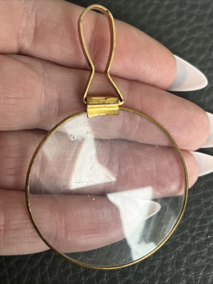 Antique Brass? Round Magnifying Glass – Pendant Monocle Necklace Made ...