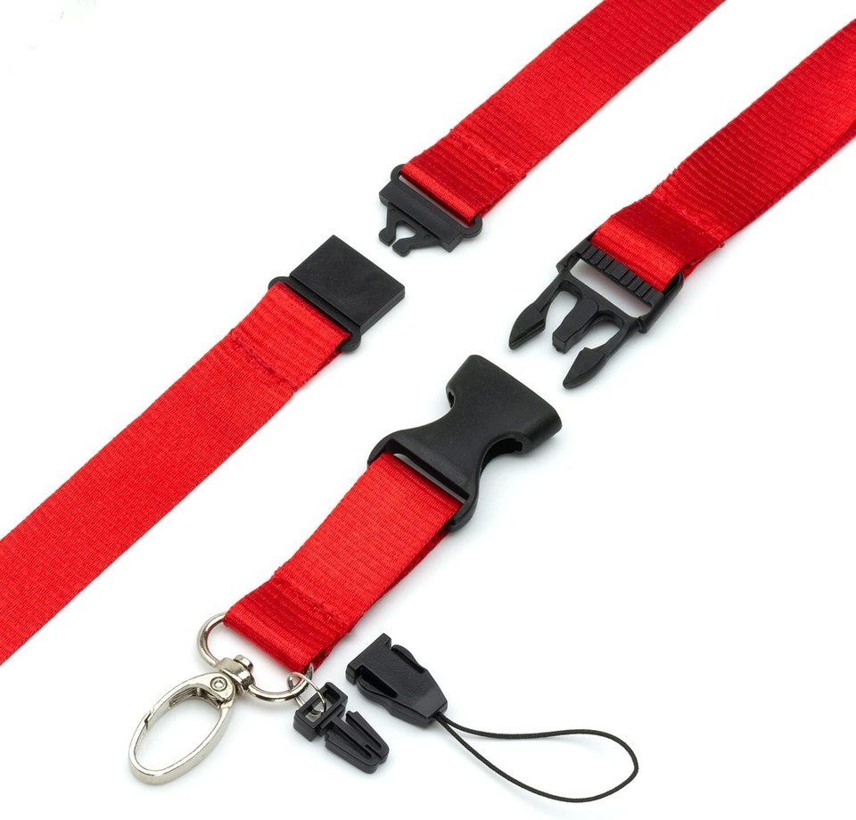 Breakaway DETACHABLE DUAL Lanyard Neck Strap Metal & Loop Clip ID Card ...
