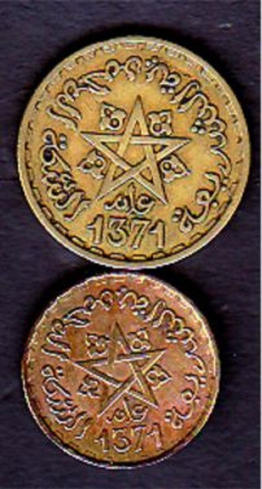 2 MOROCCO COINS, 10/20 FR 1371 YEAR UNC/AU | eBay