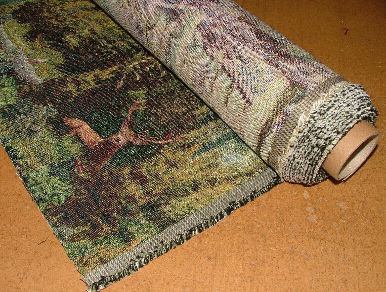 Forest Stags Tapestry Fabric Curtain Upholstery Cushion Blanket Throws ...