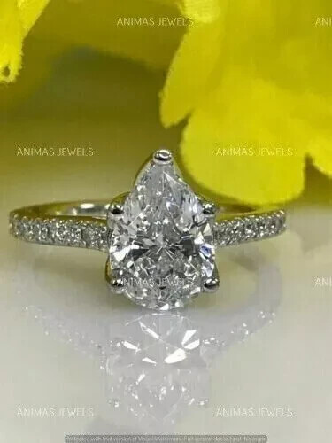 3 CT Lab Created Diamond Wedding Engagement Ring Real 925 Sterling ...