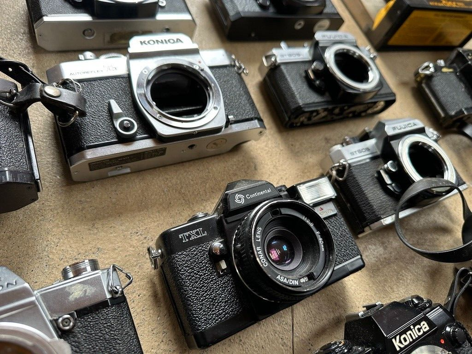 20 Vtg Rare Film SLR Camera Bodies Konica Minolta Yashica Kodak ...