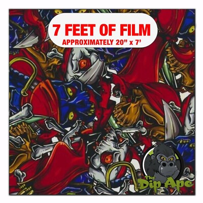 Hydrographic film Evil Pirate Skulls hydro dipping 7' x 20" hydro dip ...