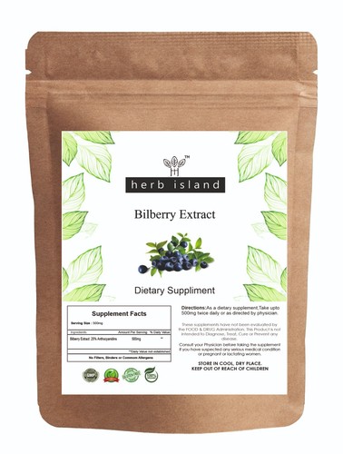 Bilberry Extract 25% Anthocyanosides Support Healthy Vision Pure ...