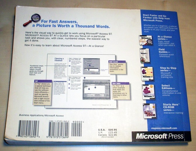 Microsoft Access 97 At A Glance Visual Reference Guide Microsoft Press ...