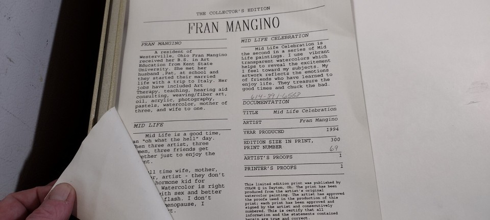 Fran Mangino Mid Life Celebration Framed Picture,limited! | eBay