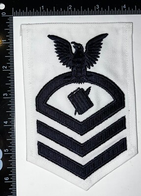 USN US Navy Personelman CPO Chief Petty Officer Rate WHITE TWILL Patch ...