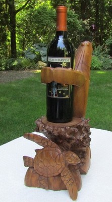 Hand Carved Koa Wine Bottle Holder | eBay