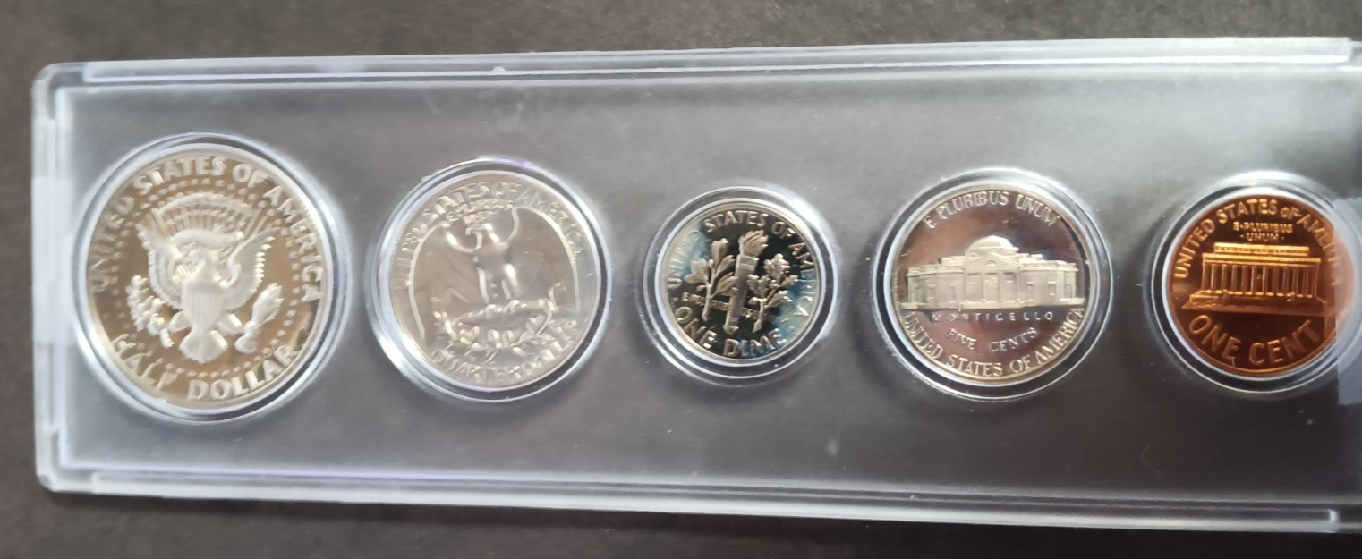 US coins 50c 25c 10c 5c & 1c set of 5 PROOFS in hard plastic display | eBay