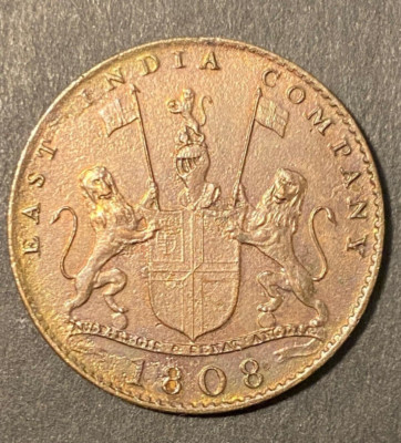 WORLD Coin 1808 India - British 10 Cash Admiral Gardner Shipwreck UNC ...