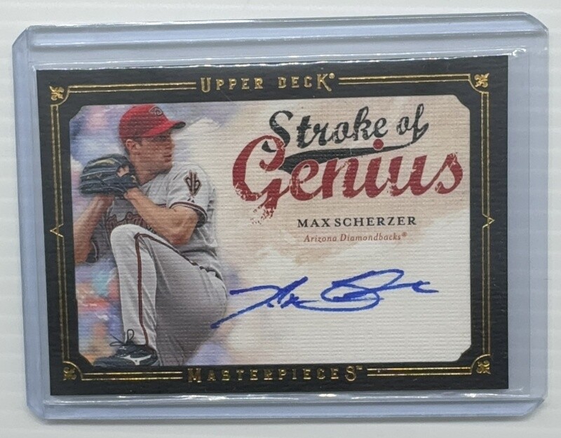 2008 Upper Deck Masterpieces Max Scherzer Stroke of Genius Rookie Auto #SG-MS | eBay