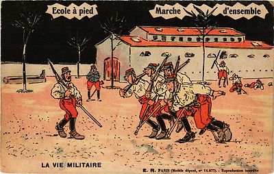 CPA Militaire, Marche d'ensemble (277528) | eBay