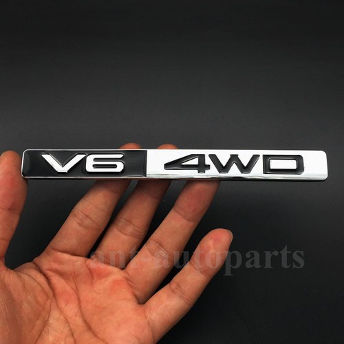 New Metal Chrome V6 4WD Car Auto Trunk Rear Fender Emblem Badge Decal ...