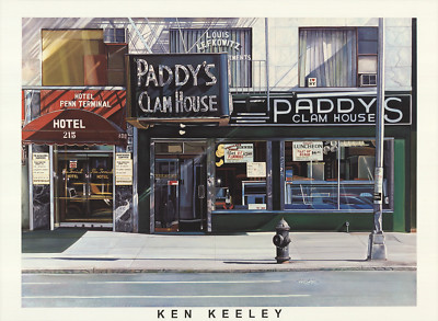 KEN KEELEY Paddy's Clam House 31" x 42.25" Offset Lithograph 1994 ...