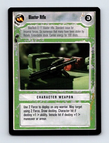 1996 Star Wars Decipher Card Game CCG Blaster Rifle Premiere Black ...