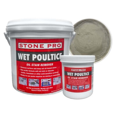 Stone Pro Wet Poultice - Oil Water Stain Remover for Natural Stone ...