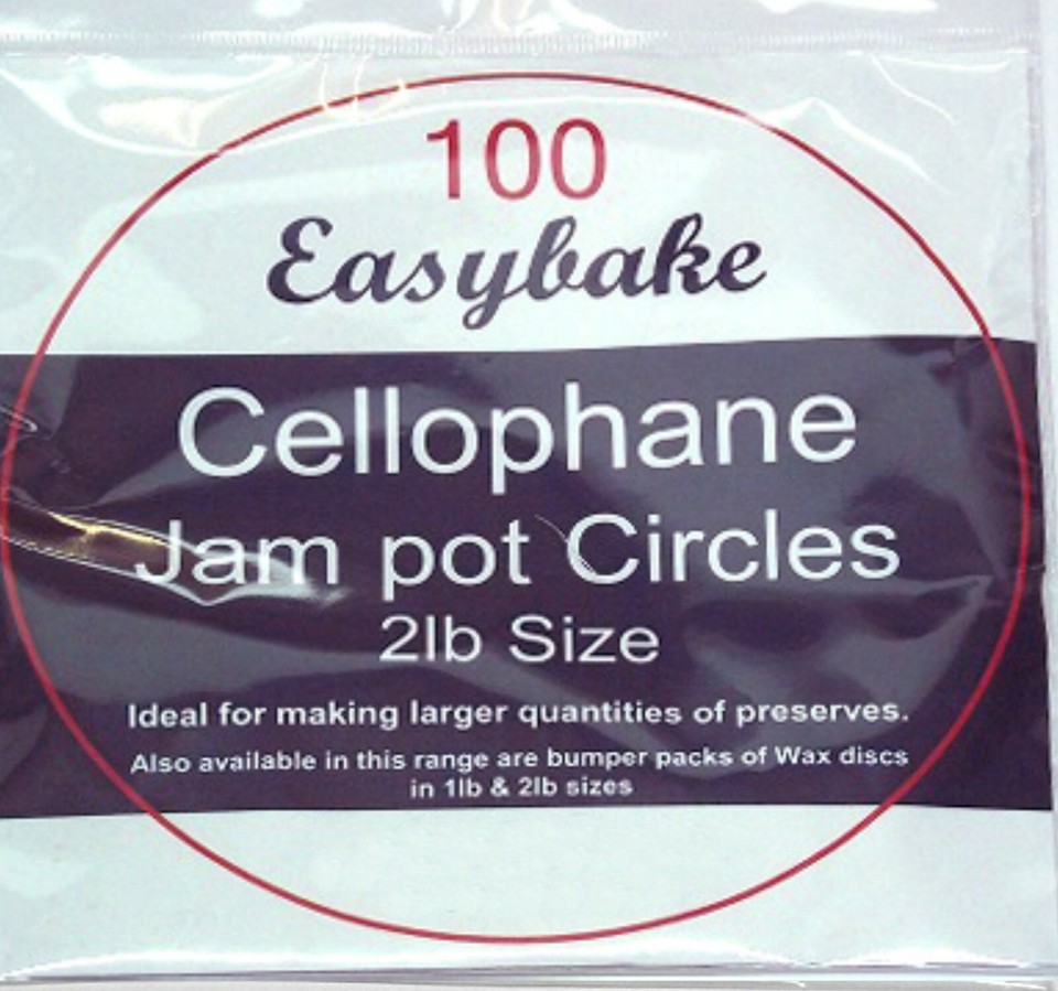 Cellophane Jam Pot Circles 1lb 2Lb Covers x100 Preserve Chutney Pickle ...