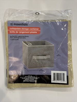 Essentials Tan Collapsible Storage Containers with Handles, 9x8 in. | eBay