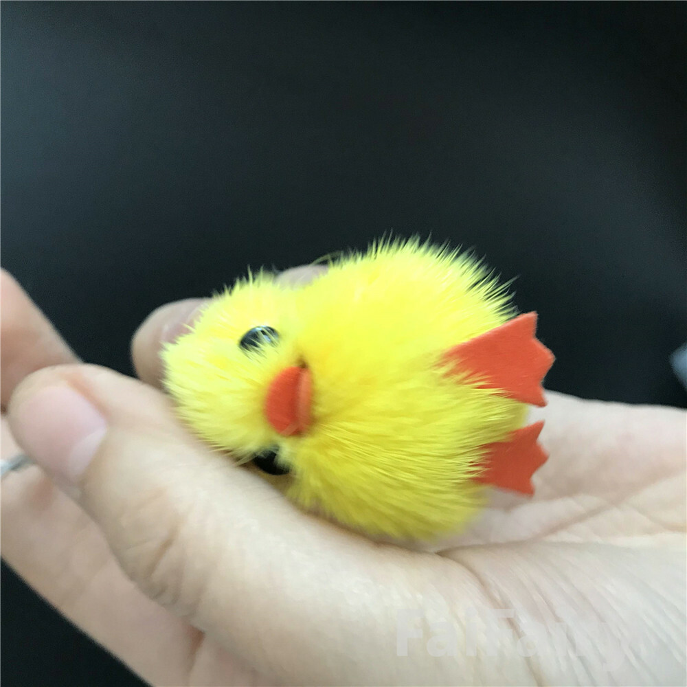 10pcs Real Mink Fur Chicken Duck Chick Bag Charm Duckling Keychain ...
